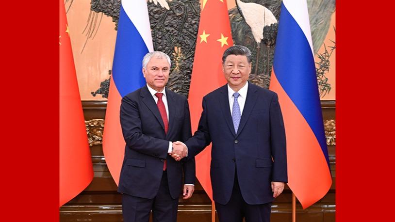 Xi meets Russian State Duma chairman_英语频道_央视网(cctv.com)