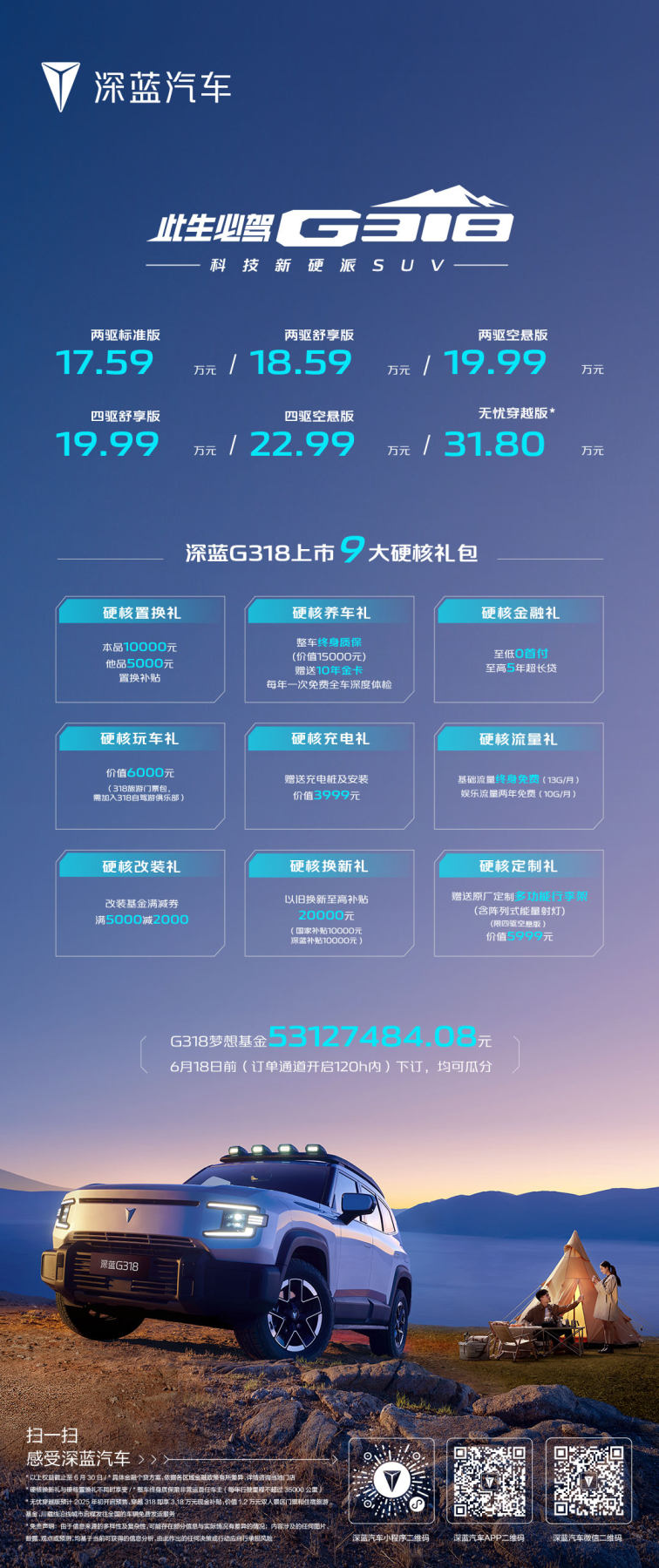 硬派越野SUV深蓝G318上市 售价17.59万起